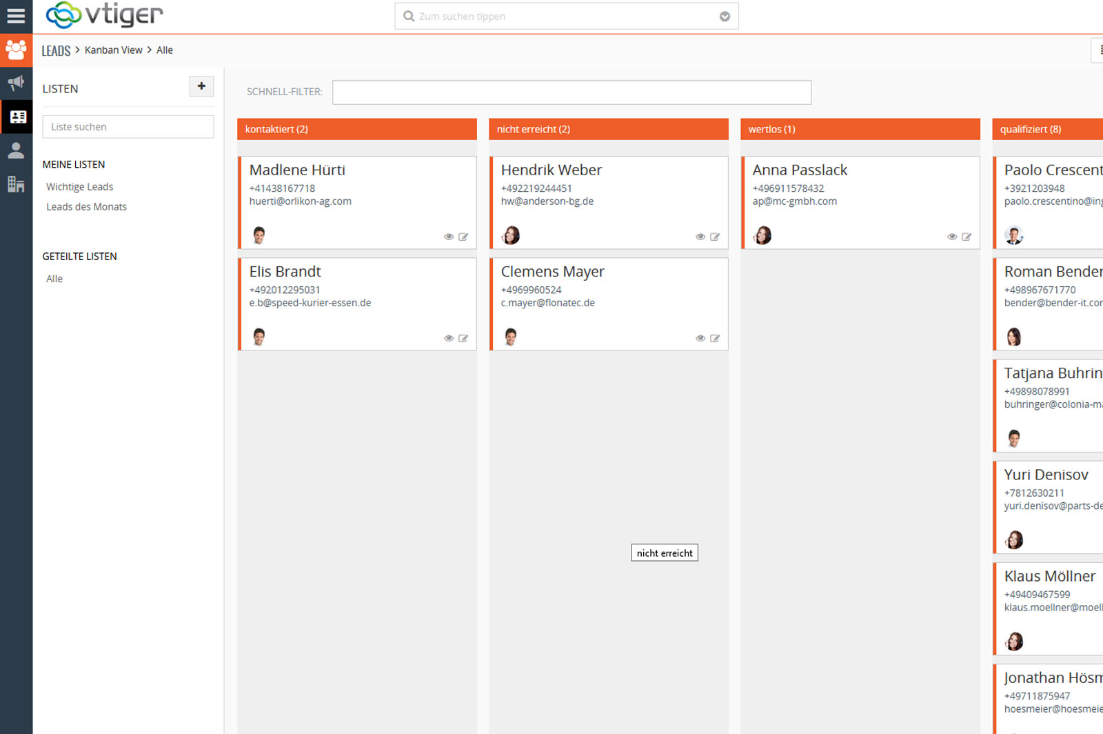 Vtiger Open Source CRM Kanban View Extension Module
