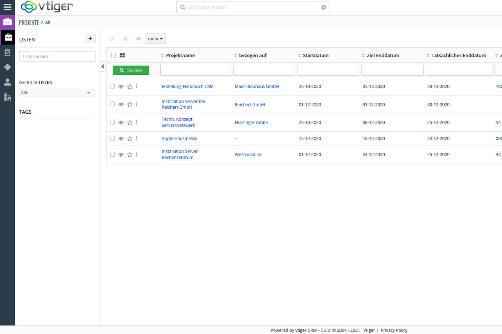 Vtiger Open Source CRM Project Management Module Vtiger Open Source CRM Project Management Module