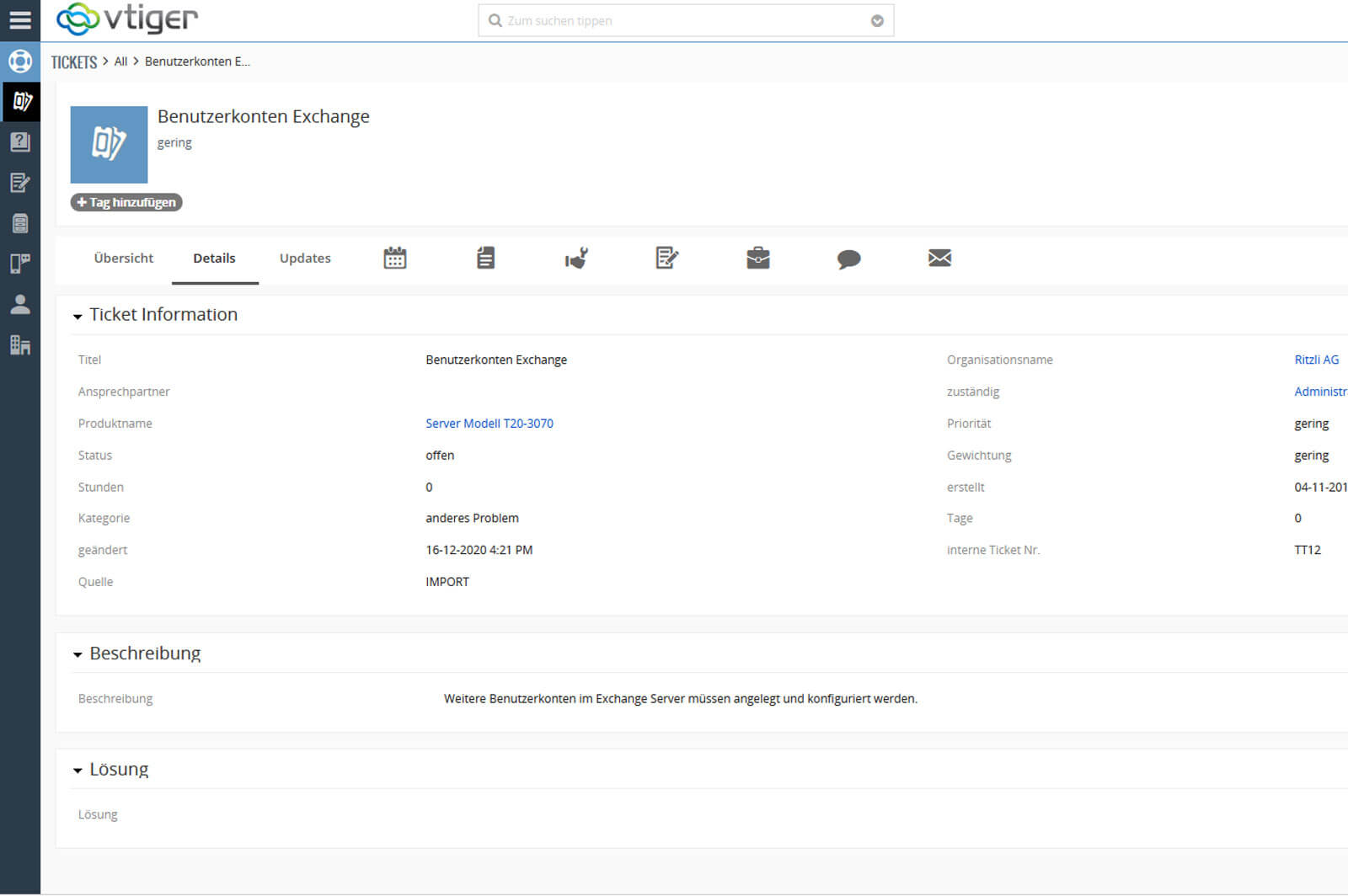 Vtiger Support Ticket System Module - professioneller Kundensupport