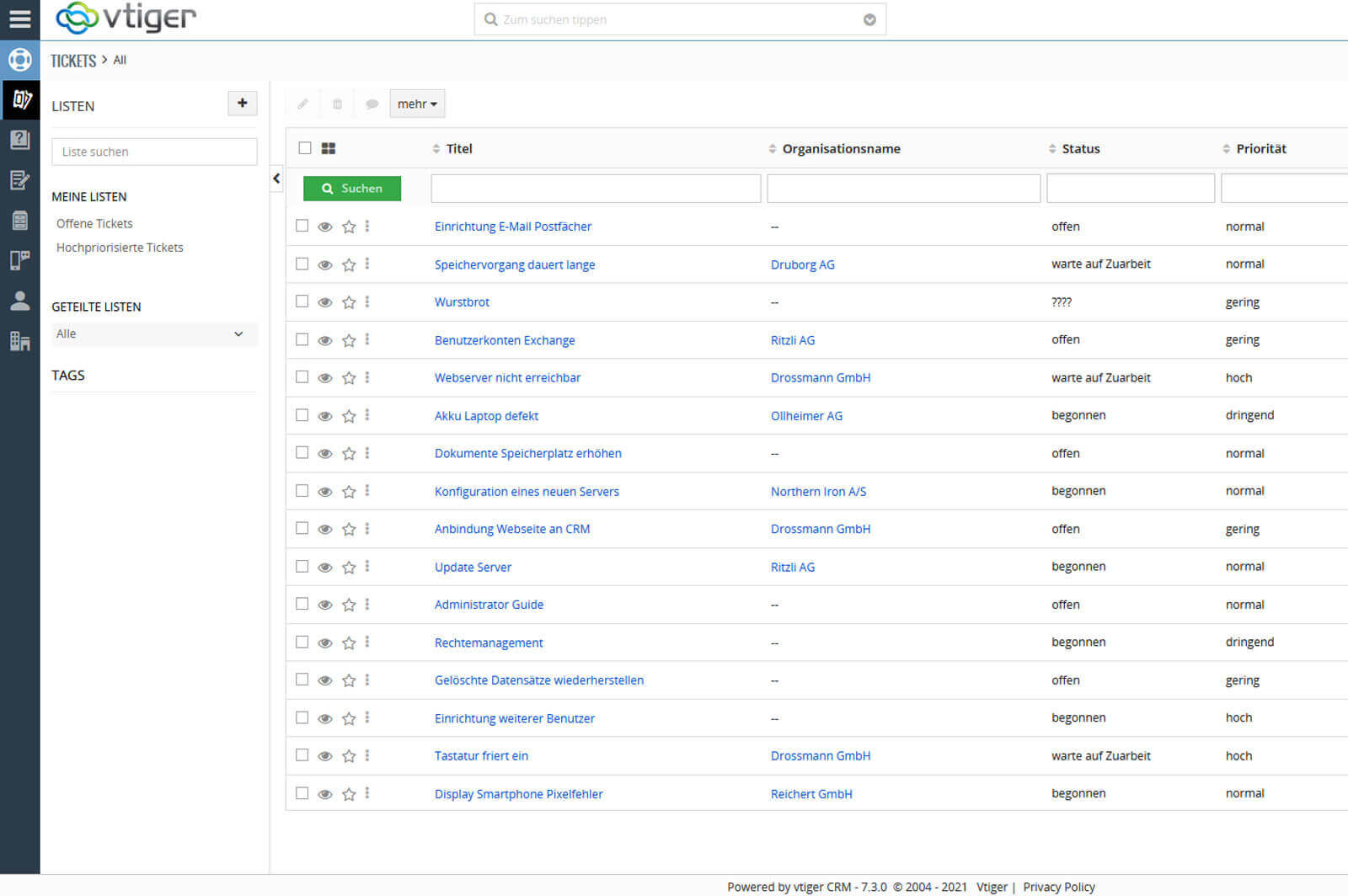 Vtiger Support Ticket System Module - professioneller Kundensupport